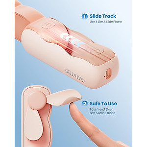 Gaiatop Portable Handheld Fan, Cute Clouds Mini Slide Fan, 3 Speed USB Rechargeable Small Hand Fan, Lash Makeup Pocket Personal Fan, Beach/Travel Essentials Summer Cooling Gifts for Women Girls Pink