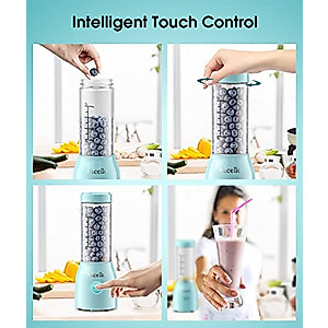 Facelle Smoothie Blender, 400W Powerful Personal Blender, 17Oz Personal Size Blender with 4 Sharp Stainless Steel Blades, Smart Switch Portable Blender for Shakes Frozen Drinks Smoothies Food Juices