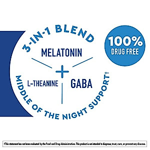 Nature Made Wellblends Back to Sleep, Melatonin 1 mg, L-theanine, and GABA, Sleep Supplement, 40 Fast Dissolve Tablets