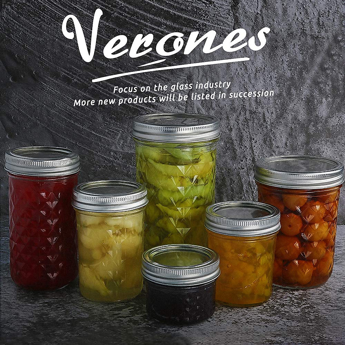 VERONES Mason Jars 8OZ, 8 OZ Canning Jars Jelly Jars with Regular Lids and Bands, Ideal for Jam, Honey, Wedding Favors, Shower Favors, 20 Pack,Extra 20 Lids