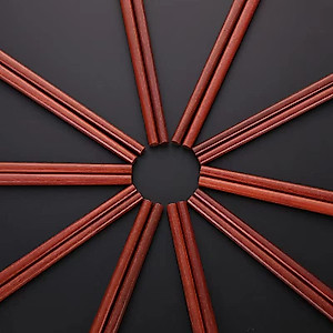 LI CAI DAO 10 Pairs Of Red Sandalwood Chopsticks,Reusable Natural Wooden Chopsticks