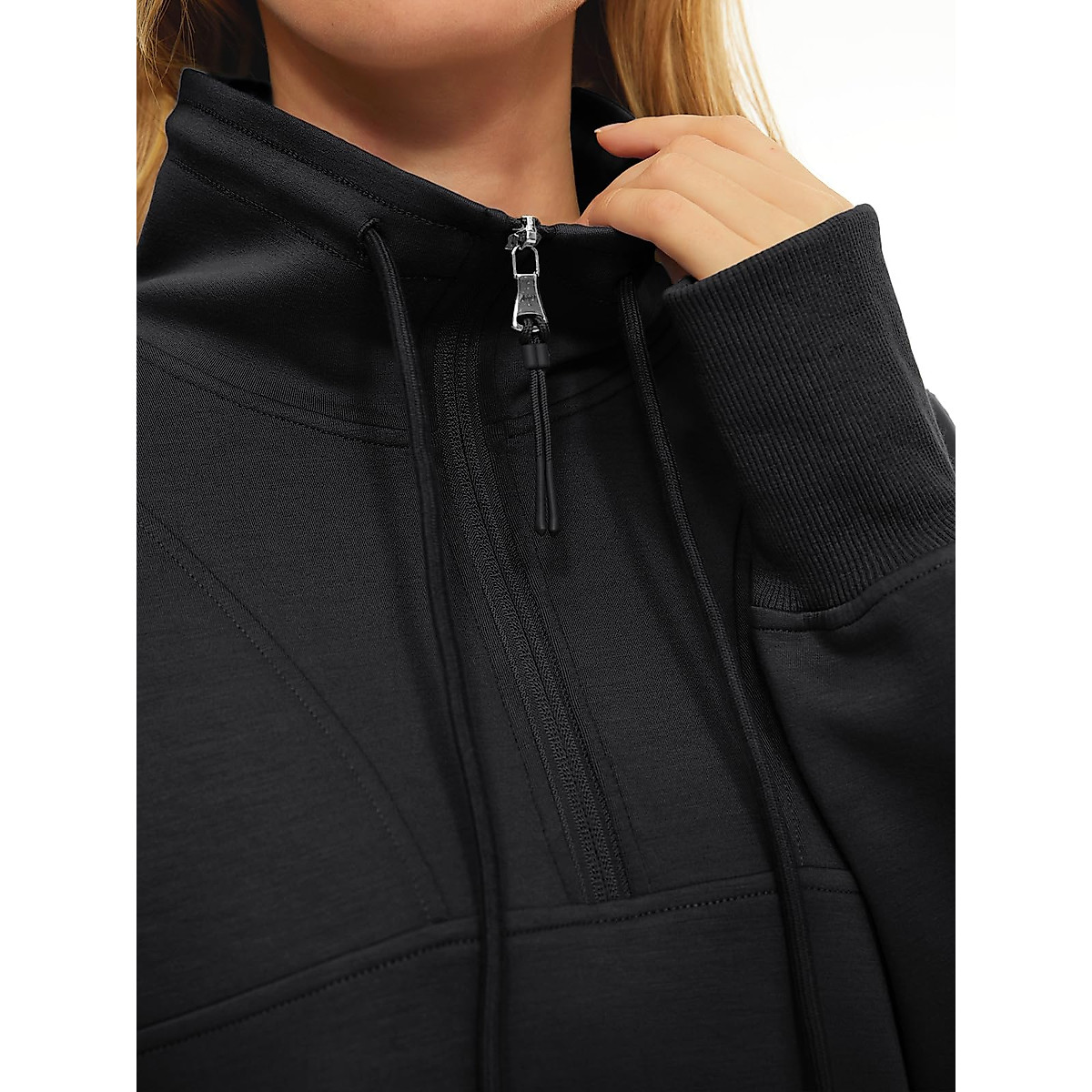 AUTOMET Womens Quarter Zip Half Zip Pullover Oversized Sweatshirts Hoodies Long Sleeve Crewneck Shirts Fleece Fall Clothes 2023 Teen Girls Winter Fashion Clothes Black