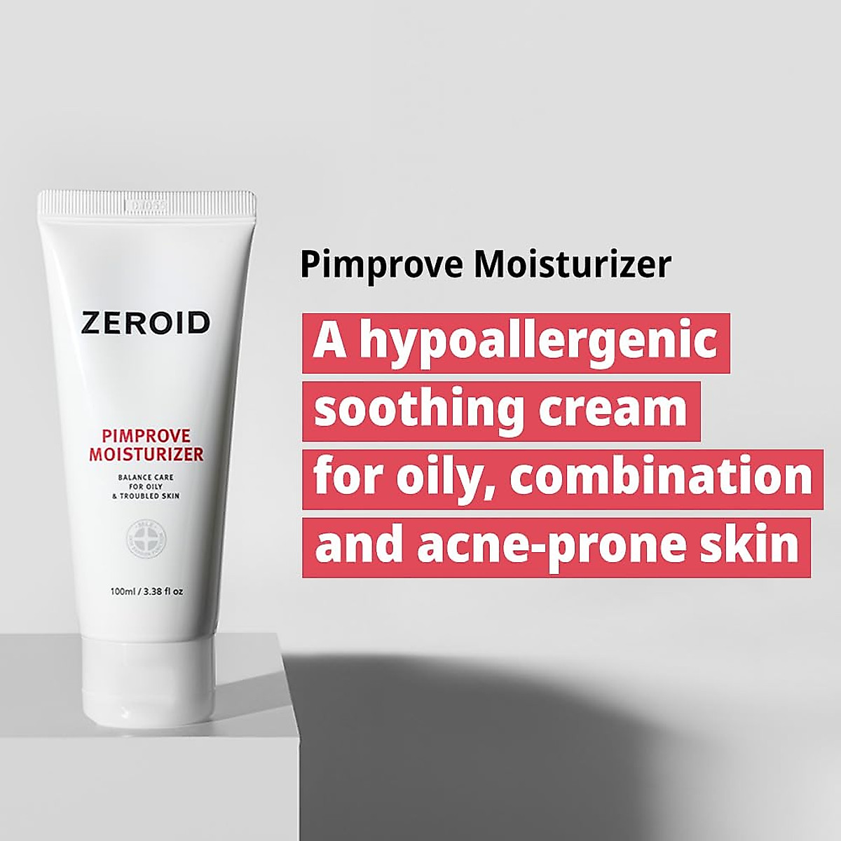 ZEROID Pimprove Moisturizer Korean Dermocosmetic | Hyaluronic Acid | Skin Barrier | 100ml (3.38 fl oz.)