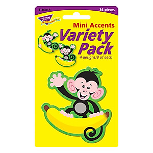 TREND enterprises, Inc. Monkeys and Bananas Mini Accents Variety Pack, 36 ct