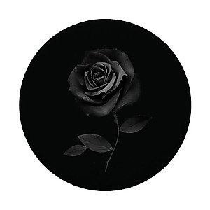 Beautiful Black Rose Flower Silhouette PopSockets PopGrip: Swappable Grip for Phones & Tablets PopSockets Standard PopGrip