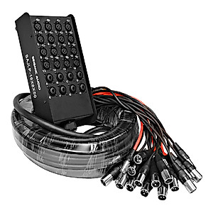 Seismic Audio - XLR Low Profile Snake Cable with 4 TRS Returns - Circuit Board Snake for Recording, Stage, Studio PA DJ use (50 Feet - 16 Channel - 8 TRS)