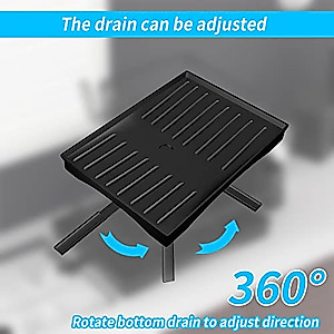 AININUOY Large Dish Drying Rack with Drainboard, 2 Tier Stainless Steel Dish Racks for Kitchen Counter, Dish Drainer with Wine Glass Holder, Drying Rack and Utensils Holder Set (Black)