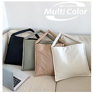 Elegant Women Winter Autumn Soft Puffer Quilted tote Shoulder Bag Handbag Pillow Bag (Black)