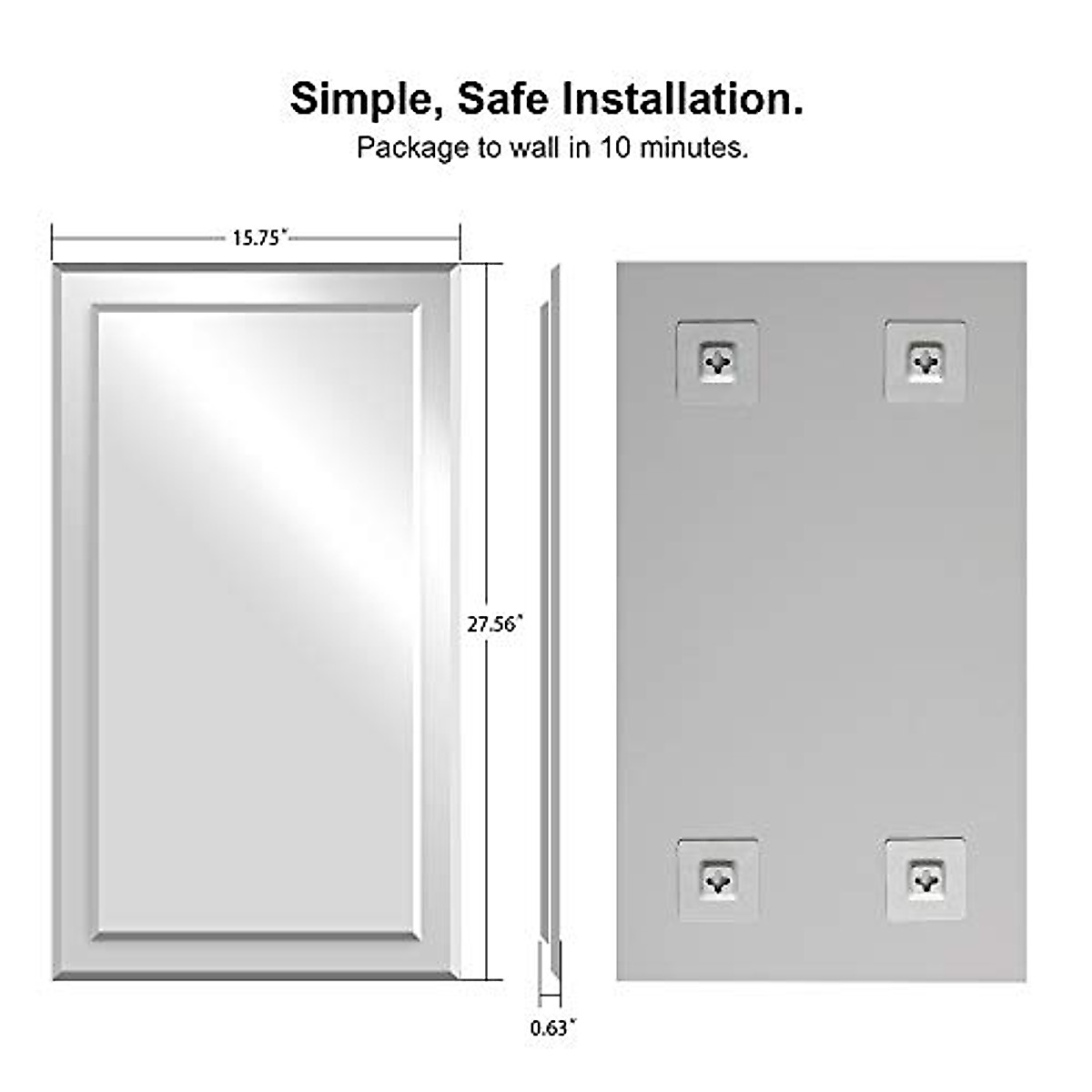 FRALIMK Mirror on Mirror Rectangular Beveled Edge Polished Frameless Rectangle Bathroom Decorative Wall Mirrors for Entryway, Living Rooms and Bedrooms, 15.75" x 27.56"