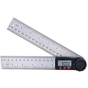 Suncala Digital Angle Finder Protractor with Zeroing and Locking Function, 7-Inch Stainless Steel Angle Finder Ruler