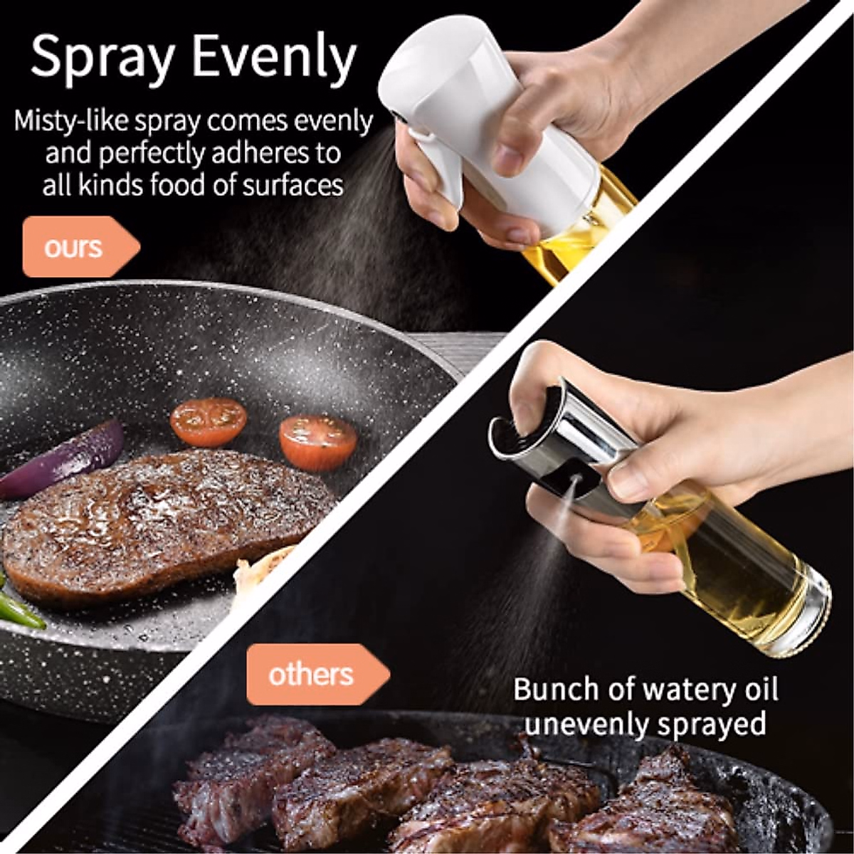 JQYJLX Edible Oil Spray Bottle,220ml Food Grade Glass Olive Oil Dispenser Sprayer for Cooking,Kitchen Oil Sprayer,Widely Used in Salads,Baking,Air Fryers,BBQ,Popcorn (oil sprayer for popcorn)1