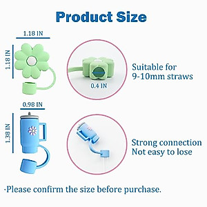 Yintoper 5Pcs 0.4in Diameter Straw Cover for Stanley Cup 30&40 Oz Tumbler, Silicone Cute Straw Cover Cap, Dust-Proof Drinking Straw Caps Reusable Straw Tips Topper Caps for Stanley Cups Accessories