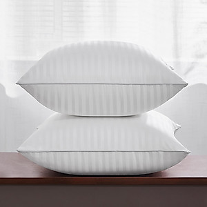 Oubonun 18 x 18 Throw Pillow Inserts, Firm and Fluffy Decorative Square Pillows for Couch Bed Sofa with Soft Cotton Cover White Cushion with Down Alternative Pack of 2