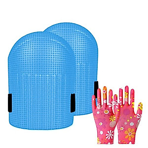 XINGJUHUI Gardening Knee Pads And Garden Gloves， Lightweight EVA Foam Kneeling Pads Suitable for Gardening, Housework, Flooring, And Basically Any Situation That Required To Be On Your Knees.