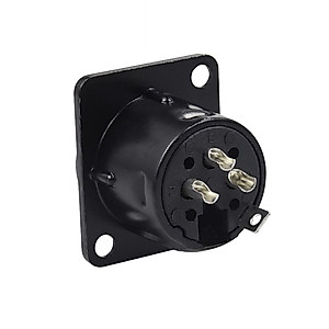 GDQLCNXB XLR Male Jack 3 Pin Panel Mount Jacks, XLR-M Audio Speaker Microphone Connector Black Metal Case 10Pcs