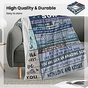 CUJUYO to My Son Gifts Blanket 60"x50" - Son Gifts from Mom/Dad Blankets - Gifts for Grown Son - Son Gifts from Mother/Father - Christmas Graduation Birthday Gift Ideas for Son