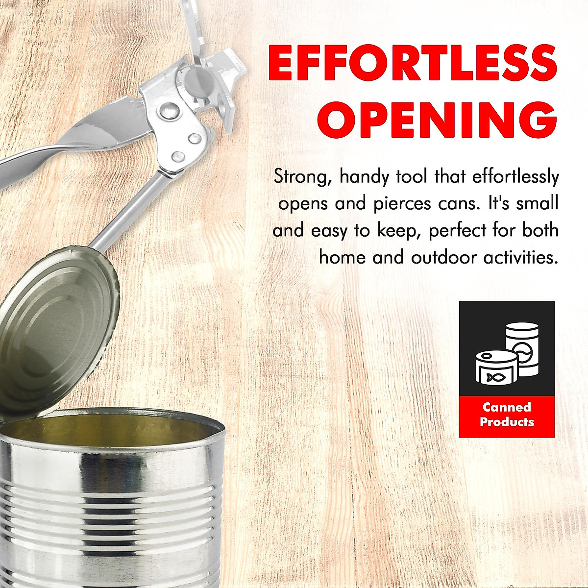 Chef Craft Select Can Opener with Tapper, 6.5 inches in length, Nickle Plated