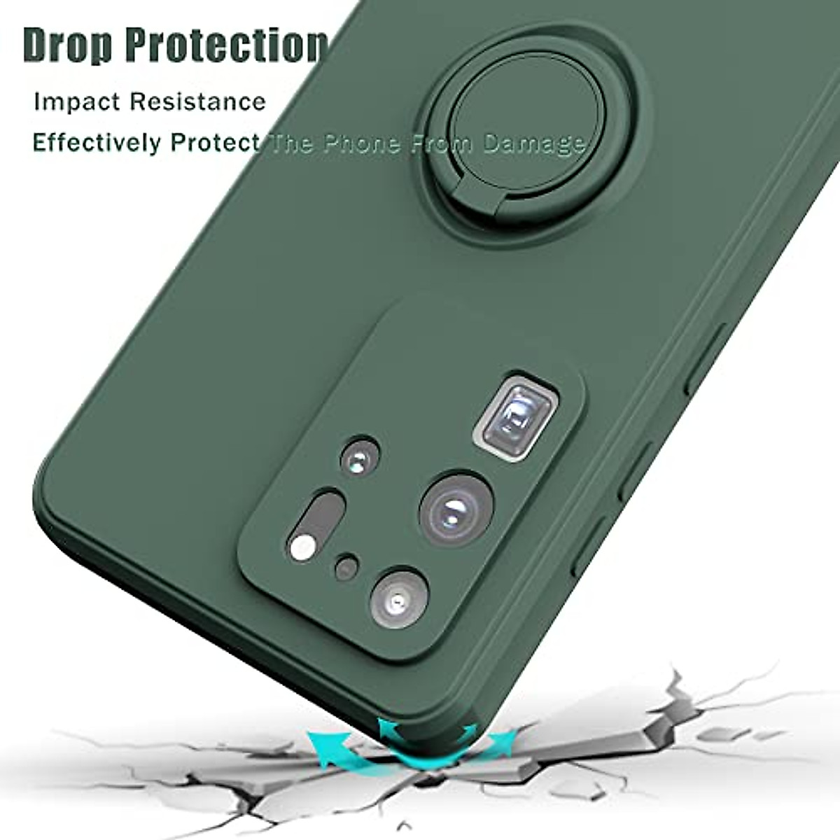 AYMECL S20 Ultra Case,Galaxy S20 Ultra Case, 360° Ring Holder Slim Silicone Soft Rubber Hybrid Hard Protection Shockproof Bumper Non-Slip Cover for Samsung Galaxy S20 Ultra 5G 6.9",ArmyGreen