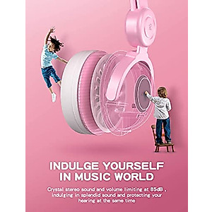 Kids Headphones, Wired On-Ear Child Headset with Mic, HD Sound Sharing Function and 85dB Volume Limited Hearing Protection for Phone Tablet PC
