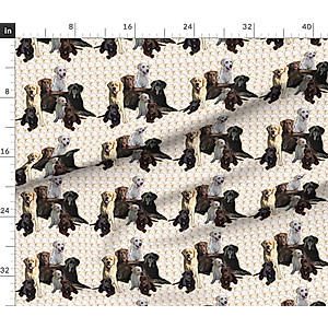 Spoonflower Fabric - Labrador Retriever Retrievers Lab Dogs Animals Paisley Pastel Printed on Petal Signature Cotton Fabric Fat Quarter - Sewing Quilting Apparel Crafts Decor