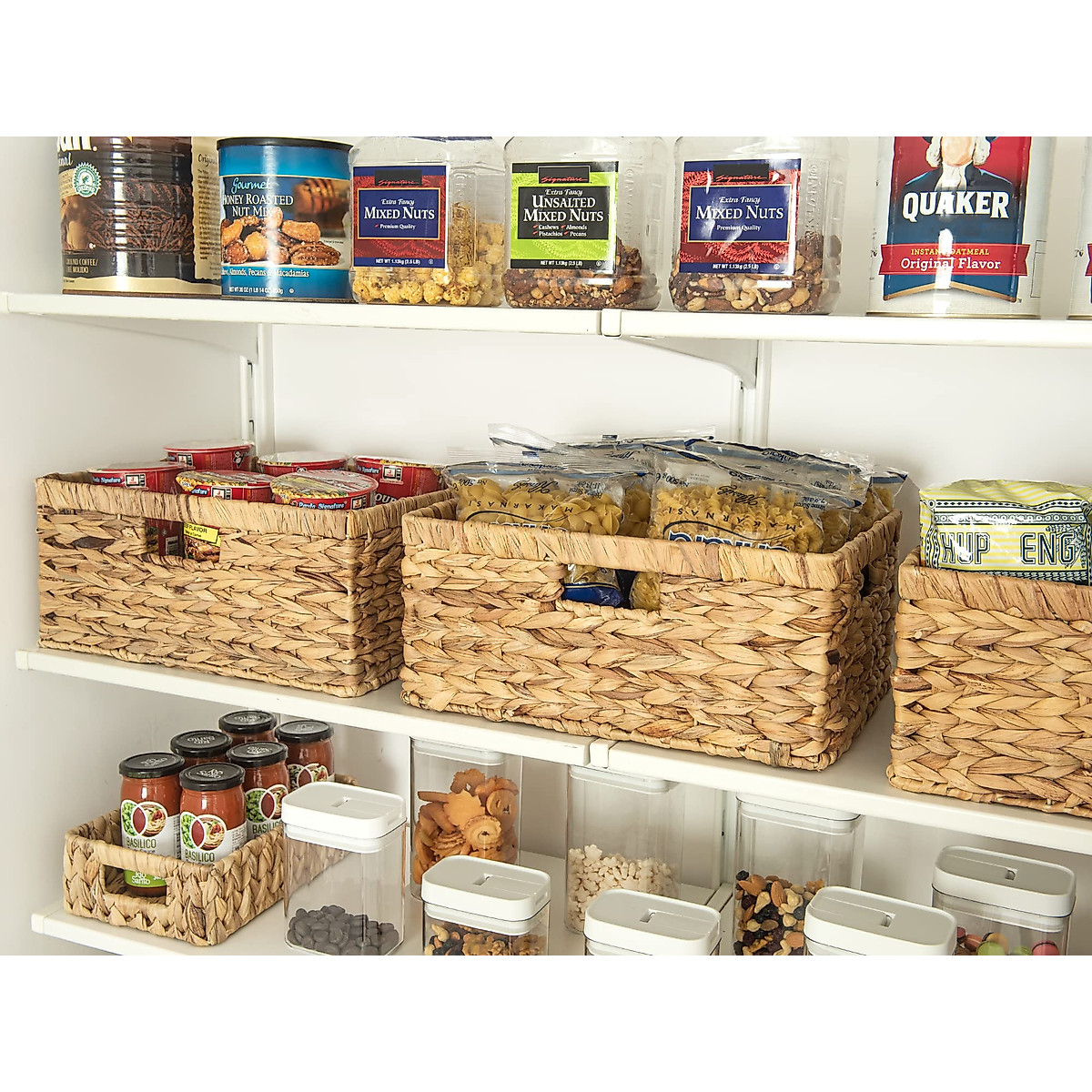 StorageWorks Water Hyacinth Wicker Baskets