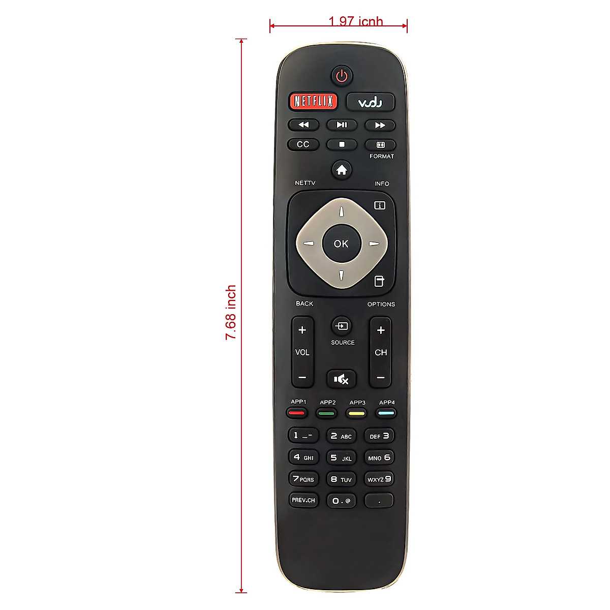 URMT39JHG003 Replaced Remote fit for Philips Smart TV 50PFL3908 46PFL3908 46PFL3608 40PFL4908 39PFL2908 39PFL4408 50PFL1908 29PFL4908 39PFL2608 39PFL2608/F7 50PFL3908/F7 32PFL4908/F7 32PFL4908