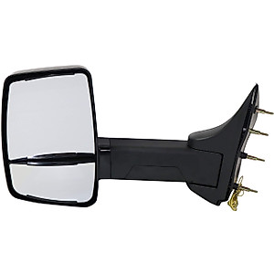 Kool Vue Mirror Set Compatible with 2003-2014 Ford E-150, 2003-2005 E-150 Club Wagon, 1992-2002 E-150 Econoline, Towing, Manual Adjust, Non-Heated, Paintable, Manual Folding, In-housing Signal Light