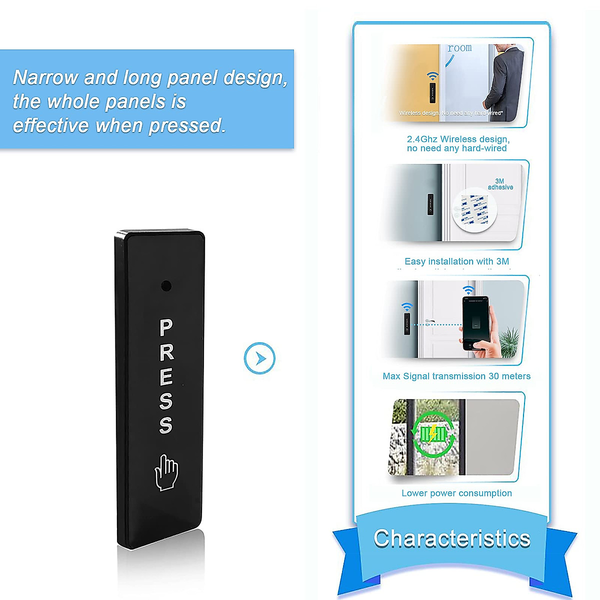 Smart WiFi APP Control Automatic Door Opener by Olideauto,WiFi Built in Receiver Olide-510FW,Compatible with Alexa,Google Assistant Voice Control Auto Door with Wireless Push Panels