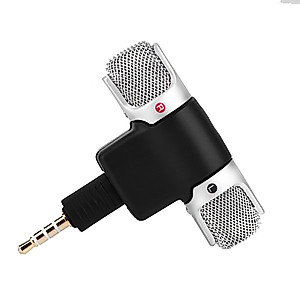 Microphone for Phone, Mini Stereo Microphone Mic 3.5mm Gold-Plating Plug Jack for Andriod Phones