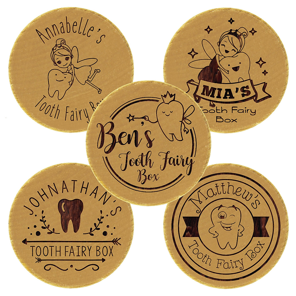 My Personal Memories Custom Personalized Wood Tooth Fairy Keepsake Box Holder for Boy or Girl - Monogrammed and Engraved