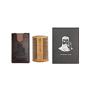 NEW! Wooden Beard Comb for Men - Sandalwood Comb With Leather Case And Gift Box