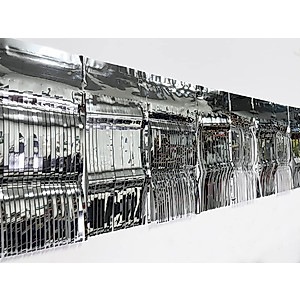 CareCheer 5 Pack 10 Feet Foil Fringe Garland Shiny Metallic Wall Hanging Drapes Tassel Skirting Decorations Supplies for Parade Float Trailer Mardi Gras Party Birthday Wedding (Silver)