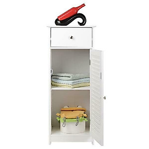 Nightstand Bedside Table Drawer Cabinet Floor Cabinet Bathroom Storage Cabinet Freestanding Bedroom Dresser Chest Drawer Simple One Door And One Drawer Design Easy To Assemble Storage Tower Dresser