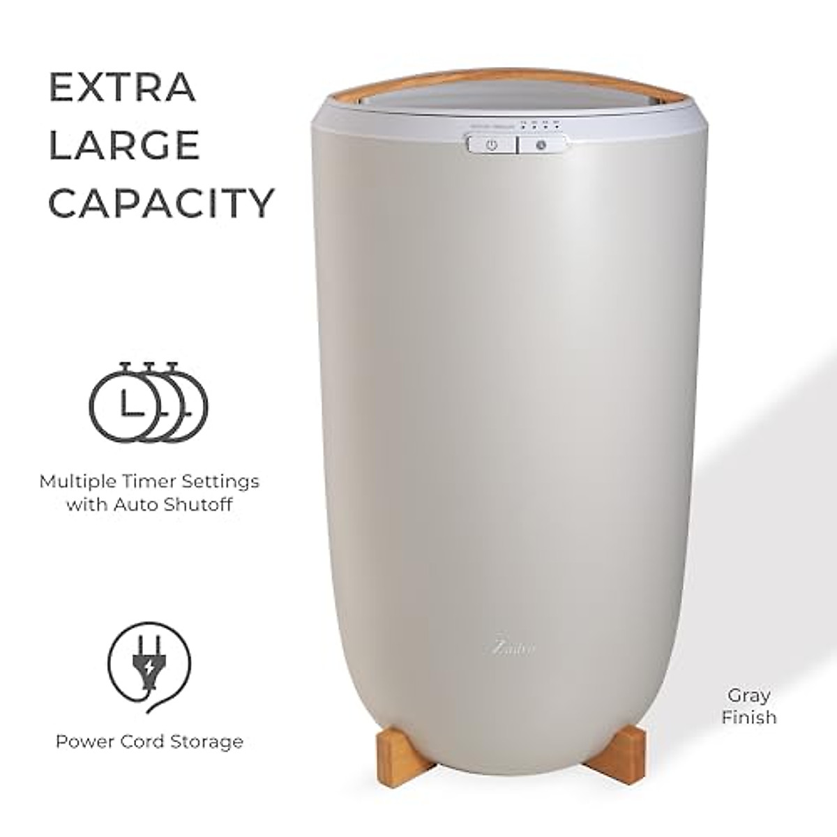 Zadro TWB Towel Warmer, Large | 20L | 12" Dia. x 21" Tall, Gray