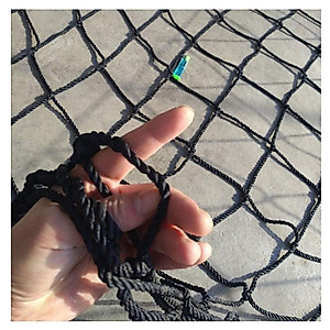 Child Safety Net, Balcony Stairway Banister Stair Rail Net Black Rope Net Indoor Railings Stairs Playground Net Stairs Safety Netting, Fall Protection Net 8cm/6mm ( Color : 8cm , Size : 1*3m(3*10ft) )