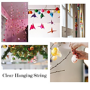 PH PandaHall 142 Yards 0.2mm Clear String Fishing Line Invisible Beading Cords Nylon Thread String Inelastic Jewelry Wire for Christmas Bracelet Jewelry Making Ornaments Hanging Party Decor Seed Beads