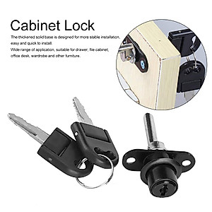 Cabinet Locks Filing Cabinet Locks 2 Piece Furniture Drawer Wardrobe Filing Cabinet Locks with Key Furniture Locks Key Locks Office Security Drawer Locks(16mm Black)