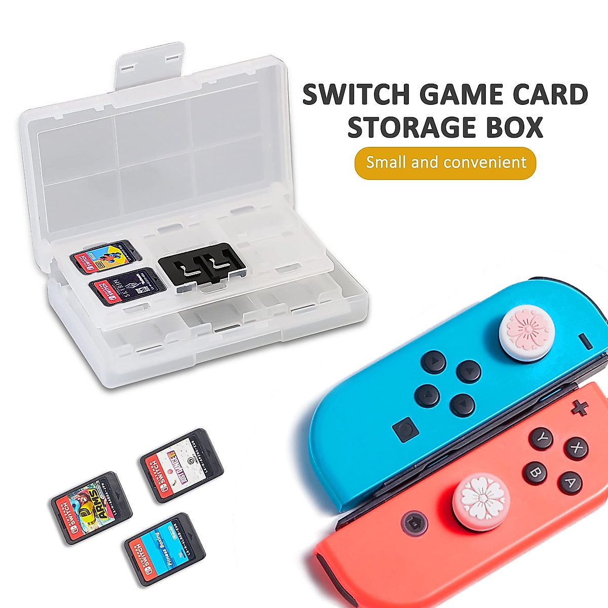 Xahpower Game Card Case Holder for Nintendo Switch, 24-in-1 Game Storage Case Compatible with Nintendo Switch/ Switch Lite/ Switch Oled Catridge Storage Box Black