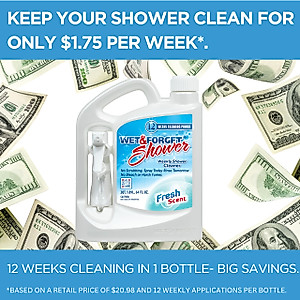 Wet & Forget Shower Cleaner Multi-Surface Weekly No Scrub, Bleach-Free Formula, Ready to Use, Fresh Scent, 64 Fluid Ounces 1 Pack