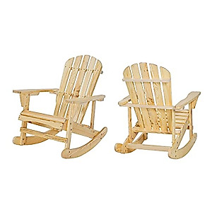 Outdoor Wood Rocker (Natural)