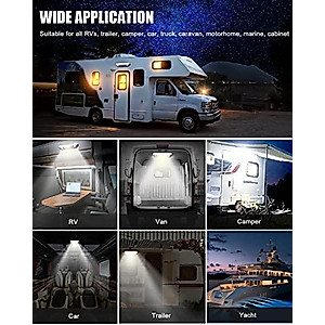 OPPKEPT LED RV Porch Lights Exterior with 3-Level Dimmer Switch, Upgrade 12V/28V 900 Lumen RV Exterior Lighting Replacement Light Fixtures for RVs Trailers Campers Yacht, IP67 Waterproof (White)