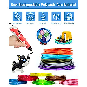 3D Pen PLA Filament Refills, 20 Colors 1.75mm Premium Printing Filament for 3D Printer and 3D Pen, Each Color 16 Feet, Total 320 feet, with 2 Finger Caps by RIEOS