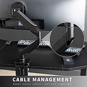 VIVO Premium Aluminum Single Gaming Monitor Arm for Ultrawide Screens up to 49 inches and 44 lbs, Heavy Duty Desk Mount Stand, Pneumatic Height, Max VESA 100x100, Black, STAND-V100D