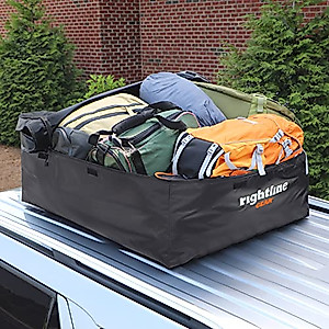 Rightline Gear Ace 2 Weatherproof Rooftop Cargo Carrier for Top of Vehicle, Attaches With or Without Roof Rack, 15 Cubic Feet, Black