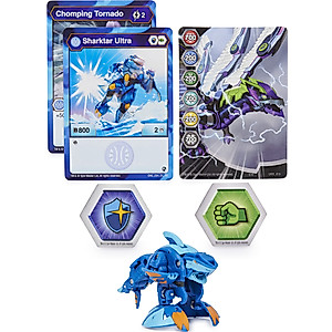 Bakugan Ultra, Sharktar, 3-inch Tall Geogan Rising Collectible Action Figure and Trading Card