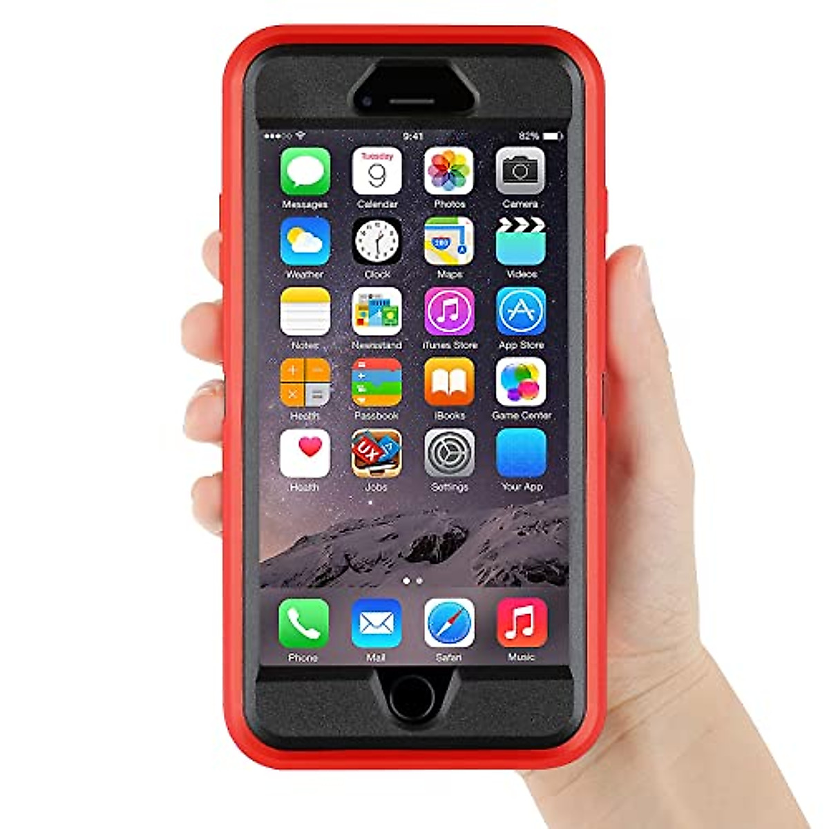 for iPhone 6 Plus/6S Plus Case,Heavy Duty 3 in 1Built-in Screen Protector Full Body Shockproof Dust-Proof Drop-Proof Durable Phone Cover for iPhone 6 Plus/6S Plus 5.5" Red/Black