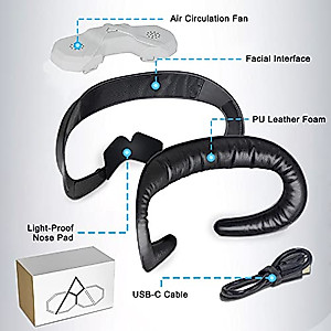 8VR Air Circulation Facial Interface (Upgraded Version) Compatible with Oculus/Meta Quest 2 Accessories, Cooling Fan with Soft PU Face Pad, Relieve Lens Fogging and Heat Accumulation