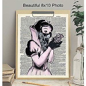 Banksy Snow White Hand Grenade Bandana Poster - Graffiti Wall Art Decor, Room Decoration for Bedroom, Dorm, Living Room - Gift for Teens, Urban Street Art Fans, Men Women - 8x10 UNFRAMED