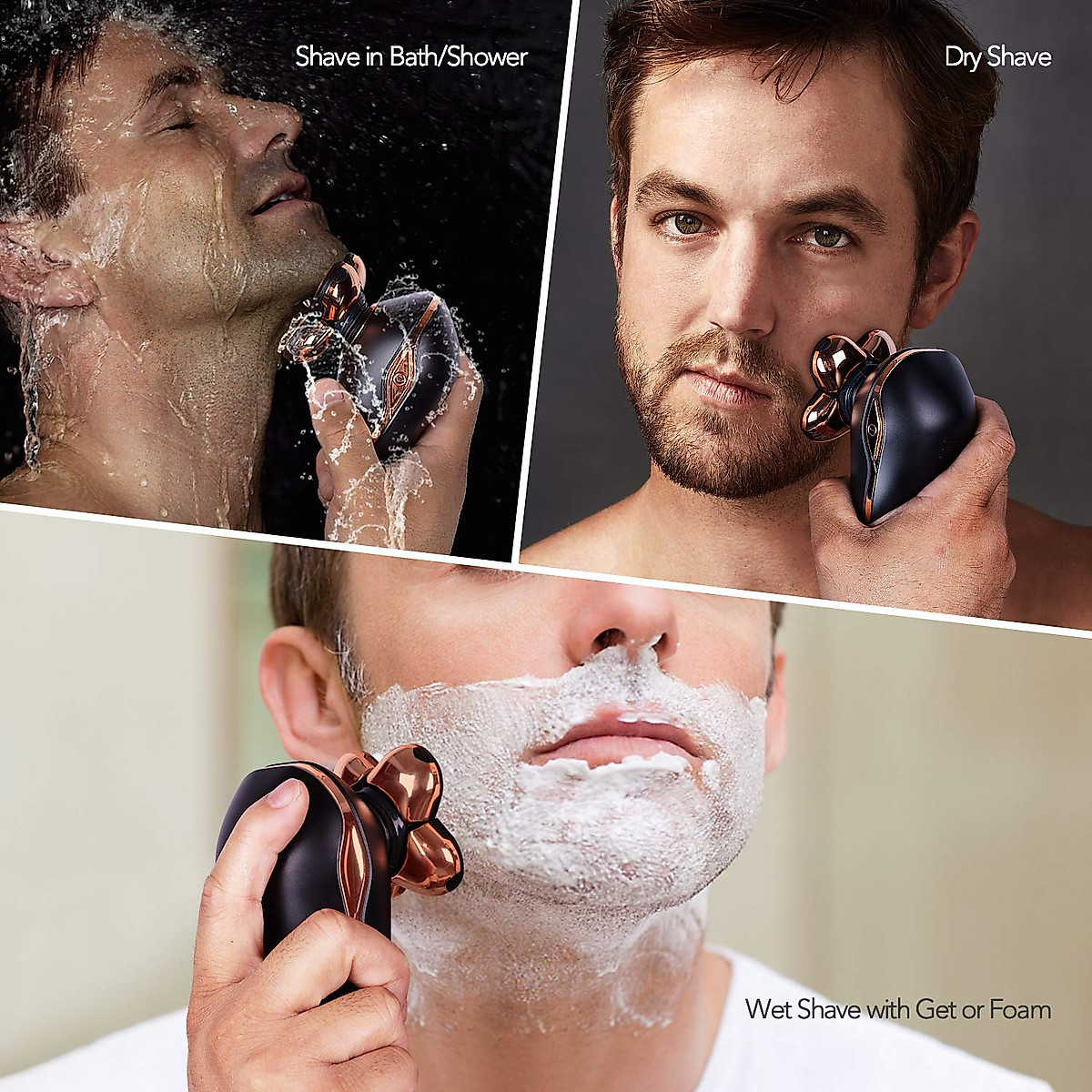 Electric Razor for Men,Plusdot 5D Wet Dry Electric Rotary Shaver Waterproof Grooming Kit,Men's Beard Trimmer 5 in 1 USB Rechargeable Cordless Bald Head Shaver Smooth Hair Trimmer