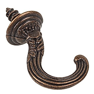 UNIQANTIQ HARDWARE SUPPLY Bronze Decorative Fancy Cup Mug Hooks | 1-3/4" | Screw-in C Hooks for Hanging, Mug Ceiling/Wall Hooks Holder, Indoor Outdoor Use | DL-C1420-134DAC